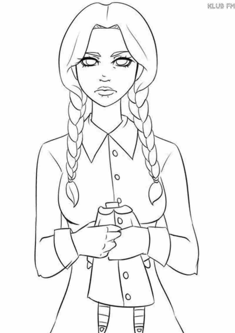 Wednesday kolorowanka: ulubienia Addamsów