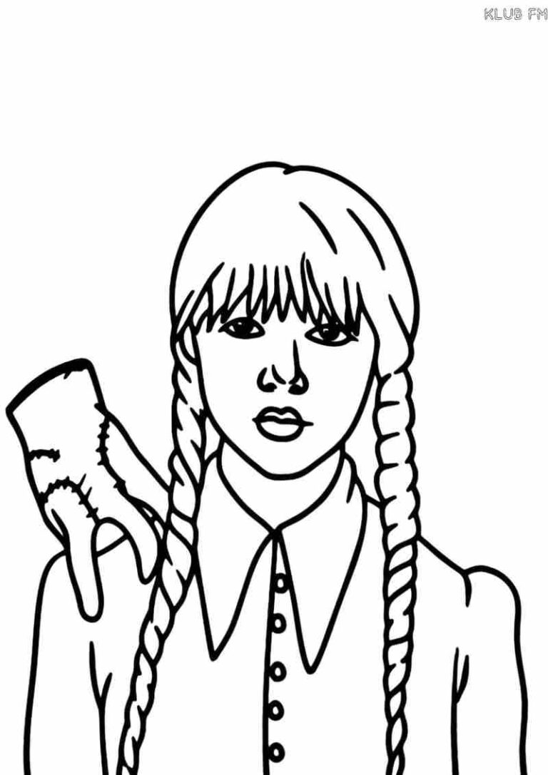 Wednesday kolorowanka: ulubienia Addamsów