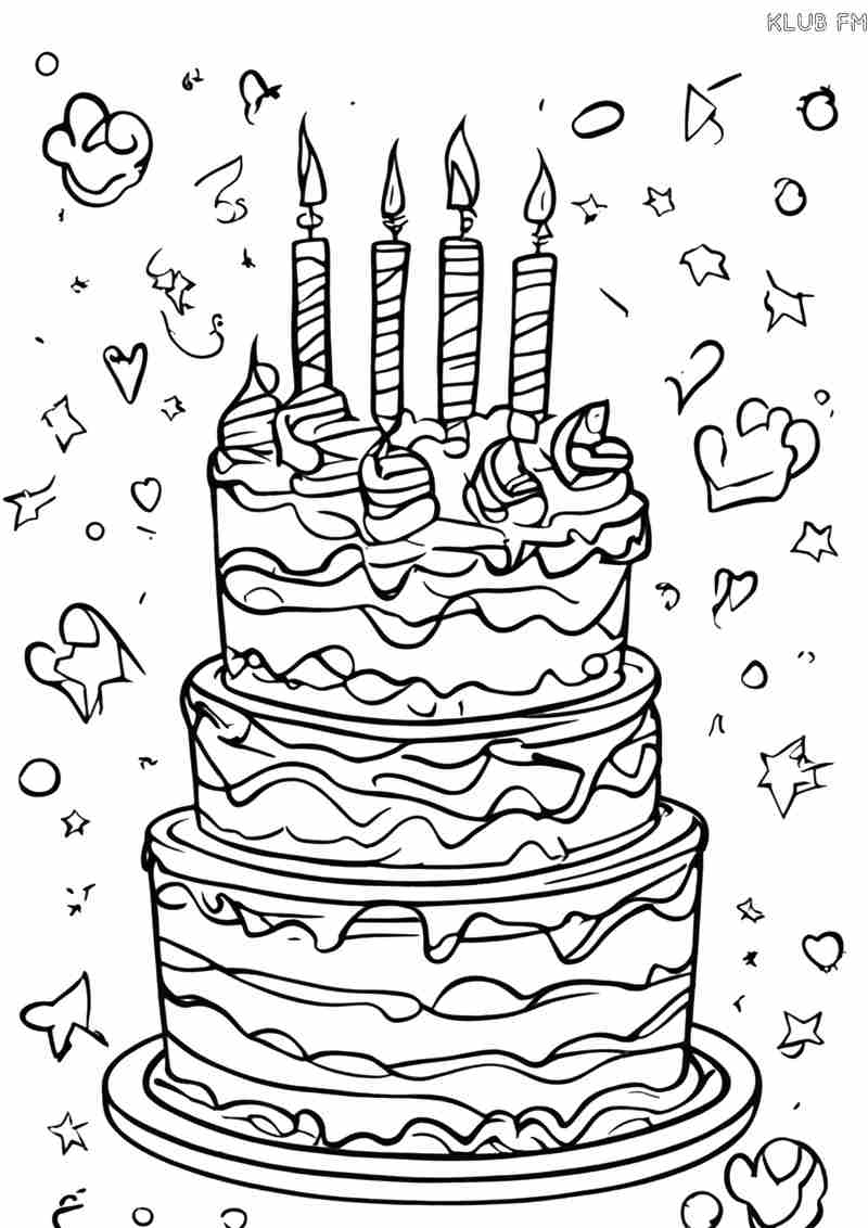 Tort kolorowanka - słodkie malowanie!